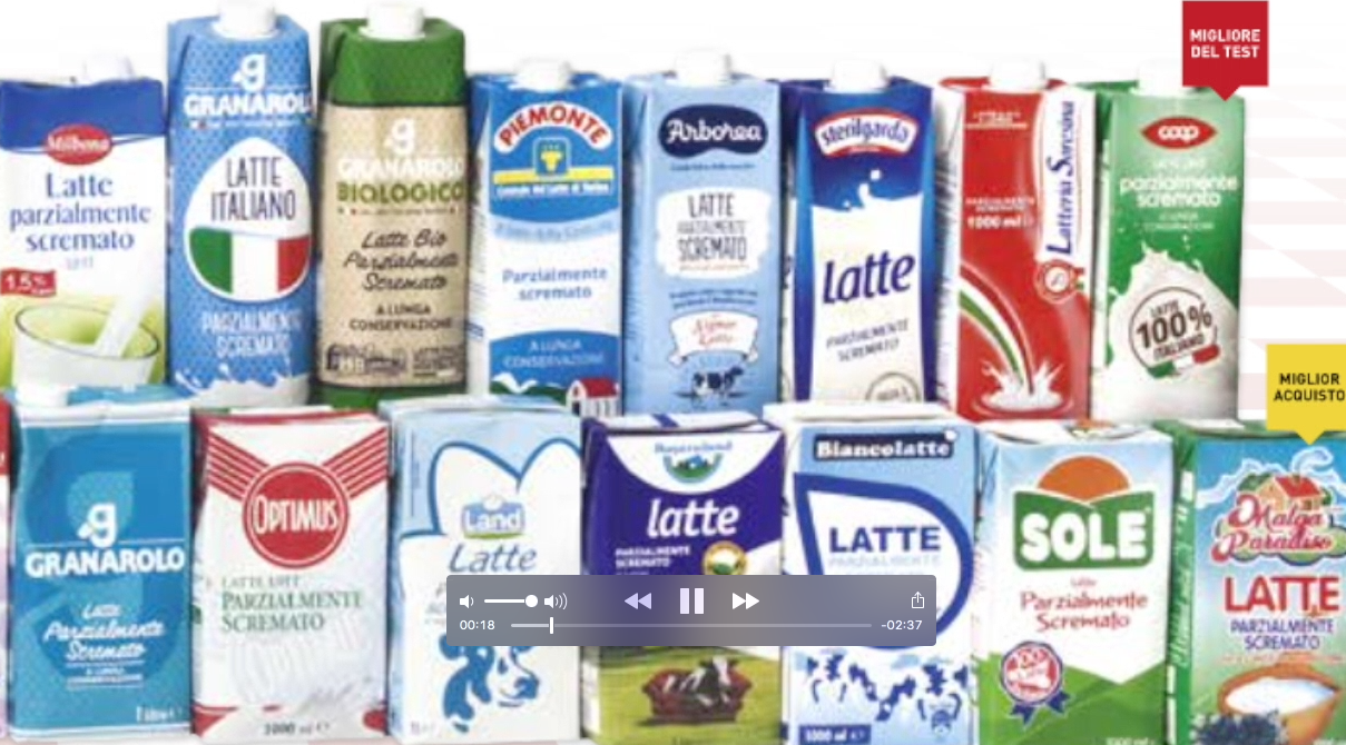 Latte UHT parzialmente scremato: il video sul test di Altroconsumo